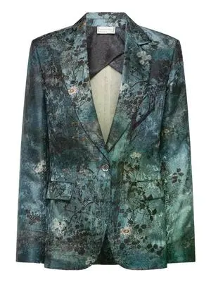 PIERRE-LOUIS MASCIA Floral-print Blazer - Blue
