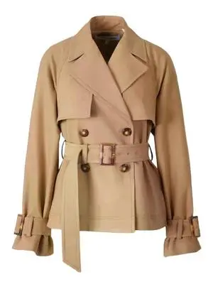 Veronica Beard Lazaro Double-breasted Belted Jacket - Neutrals