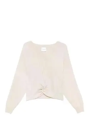 NUDE Twist-detail V-neck Sweater - Neutrals