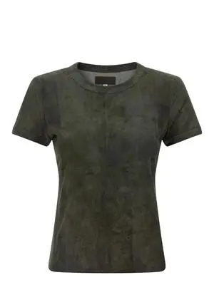 Stouls Suede-finish T-shirt - Grey
