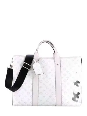 LOUIS VUITTON Monogram Taigarama Weekend Nm Tote Bag - White