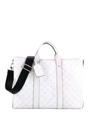 LOUIS VUITTON Monogram Taigarama Weekend Nm Tote Bag - White