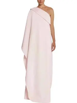Safiyaa Asymmetric Draped-sleeve Maxi Dress - Pink