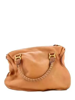 Chloé Chloé Marcie Leather Large Shoulder Bag Brown