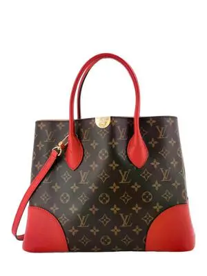 LOUIS VUITTON Flandrin Handbag Monogram Canvas And Leather Tote Bag - Red