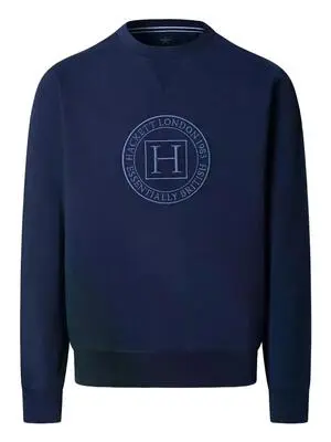 HACKETT LONDON Logo-embroidered Crew-neck Sweater - Blue