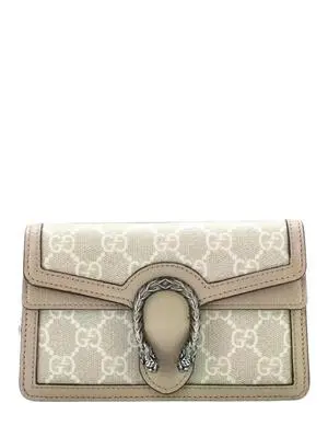 Gucci Dionysus Bag Gg Coated Canvas With Leather Super Mini Crossbody Bag - Neutrals