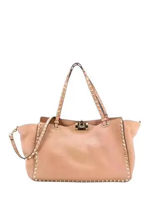 VALENTINO Valentino Garavani Rockstud Pebbled Leather Tote