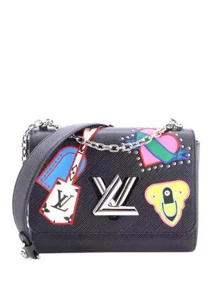 LOUIS VUITTON Twist Handbag Limited Edition Patches Epi Leather Mm Shoulder Bag - Black