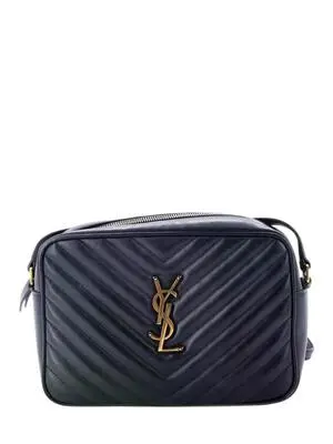 Saint Laurent Lou Camera Bag Matelasse Chevron Leather Small Cross Body Bag - Blue