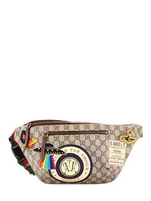 Gucci Gucci Courrier Zip GG Coated Canvas With Applique Belt Bag Brown