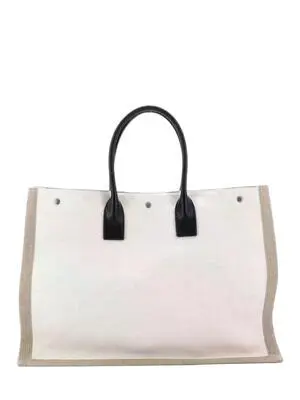 SAINT LAURENT Saint Laurent Rive Gauche Shopper Canvas Large Tote Bag
