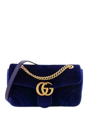 GUCCI Gucci GG Marmont Flap Bag Matelasse Velvet Small Shoulder Bag