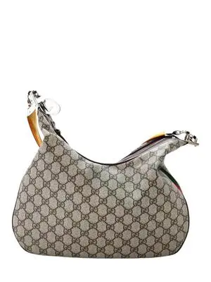 GUCCI Gucci Attache GG Coated Canvas Medium Hobo Bag