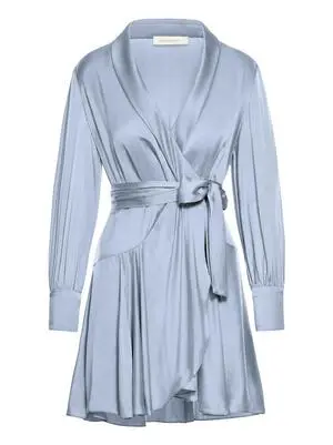 Zimmermann Silk Wrap Mini Dress - Blue