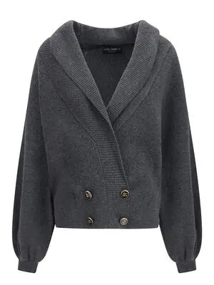 Dolce & Gabbana Cropped Shawl Collar Cardigan - Gray