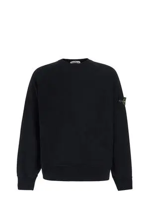 Stone Island STONE ISLAND Cotton Crewneck Sweatshirt With Logo Patch Black