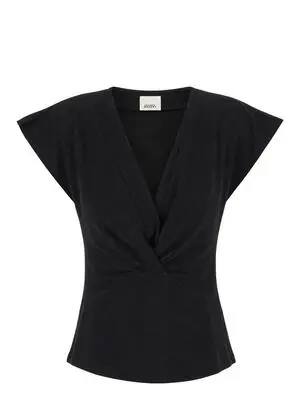 Isabel Marant Étoile V-neck Fitted Cap Sleeve Top - Multicolor