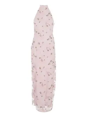 ROTATE BY BIRGER CHRISTENSEN Floral Beaded Open Back Gown - Multicolor