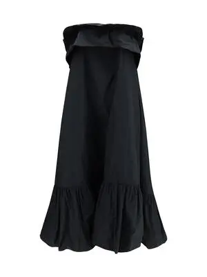 Saint Laurent Sleepless Country Dress In Technical Canvas - Black