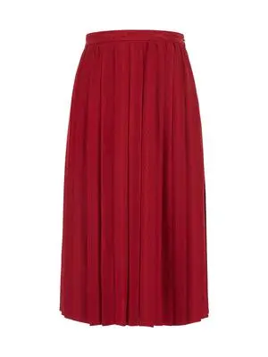 Gucci Pleated Chain Gg Motif Silk Skirt - Multicolor