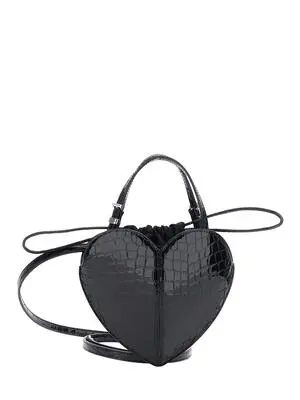 ROTATE BY BIRGER CHRISTENSEN Handbag With Heart Silhouette And Embossed Crocodile Effect - Multicolor