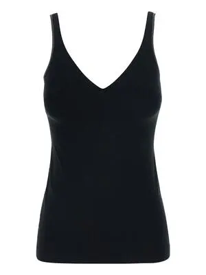 Brunello Cucinelli V-neck Cotton Tank Top - Black