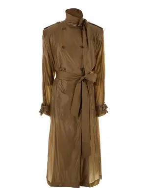 Saint Laurent Tech Fabric Double-breasted Trench Coat - Multicolor