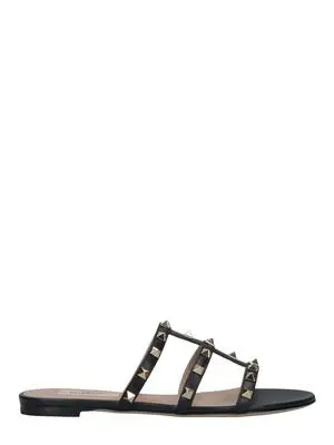 Valentino Garavani VALENTINO GARAVANI Rockstud Slide Sandals Black