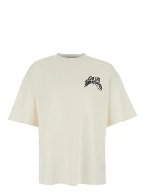 Amiri White T-shirt With Printed Logo On The Front And Back In Cotton For - Multicolor