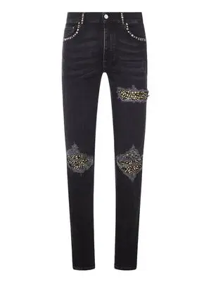 Amiri Studded Skinny Jeans - Black