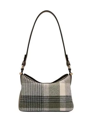 Strathberry Strathberry Sway Leather Shoulder Bag Neutral/grey/green