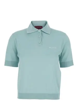 Gucci GUCCI Wool Polo With Logo Lettering Embroidery Multicolor