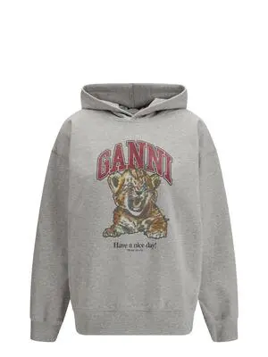 GANNI Tiger Hoodie - Gray
