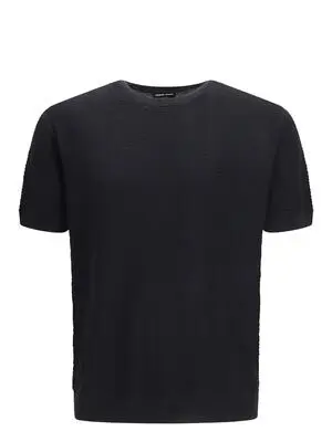 GIORGIO ARMANI Short-Sleeved Cotton And Silk Sweater