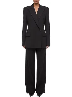Helmut Lang Wool Gabardine Wardrobe Belted Blazer - Black