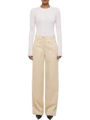 Helmut Lang Chino Twill Rivet Carpenter Pants - Neutral