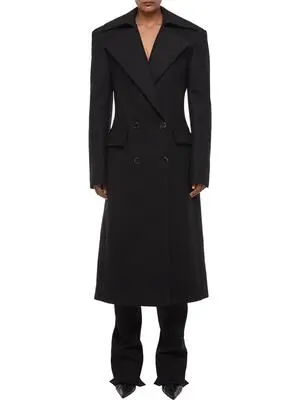 Helmut Lang Sculptural Twill Coat - Black