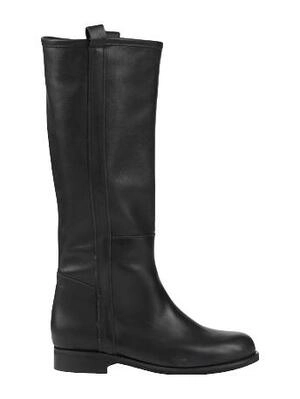 DIVINE FOLLIE Leather Knee High Boots - Black