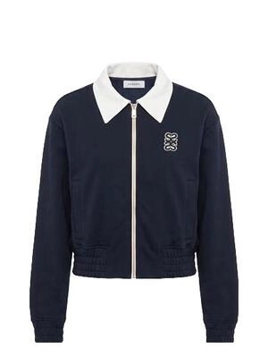 Sandro Cotton And Polyester Two-tone Half-zip Sweatshirt - Blue