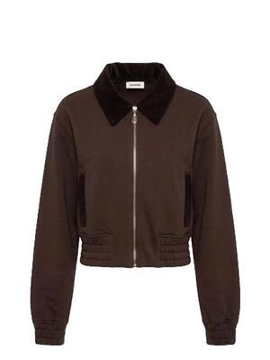 Sandro Cotton-blend Half-zip Sweatshirt - Brown