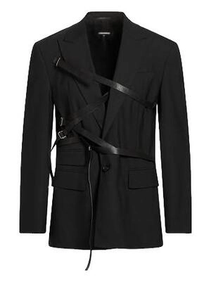 Dsquared2 Blazer Size Polyester, Virgin Wool, Elastane, Calfskin - Black