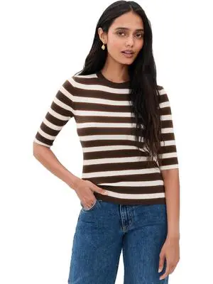 FAVORITE DAUGHTER Amelia Striped Wool Knit Top - Gst