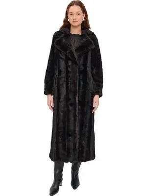 Apparis Gabrielle Shaved Mink Maxi Coat - Noir Multi