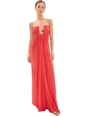 Christopher Esber Helix Crystal Strapless Gown - Paprika