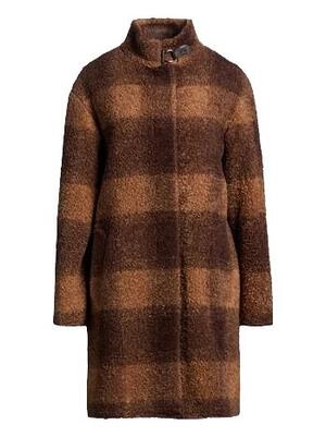 Cinzia Rocca Bouclé Checked Coat - Brown