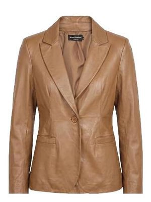 STREET LEATHERS STREET LEATHERS Leather Blazer Beige