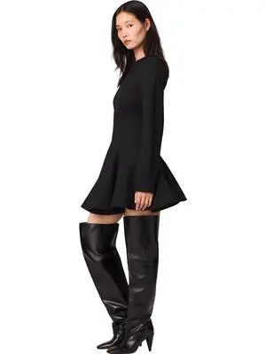 Stella McCartney Peplum Wool Mini Dress - Black