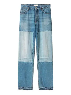 Stella McCartney Stella McCartney Patchwork Straight-Leg Jeans Blue