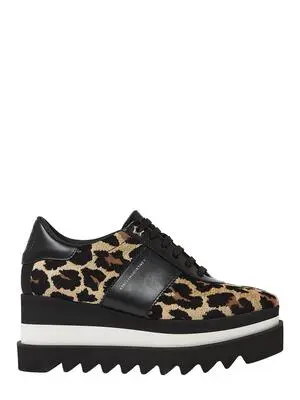 Stella McCartney Sneak-elyse Leopard Platform Trainers - Black/leopard